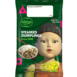 CJ Bibigo Frozen Steamed Dumplings Green Chili Squid Game 168g | Amazing Oriental